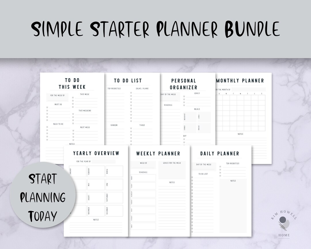 Simple Planner Printable Planner Bundle Weekly Planner Daily Planner ...