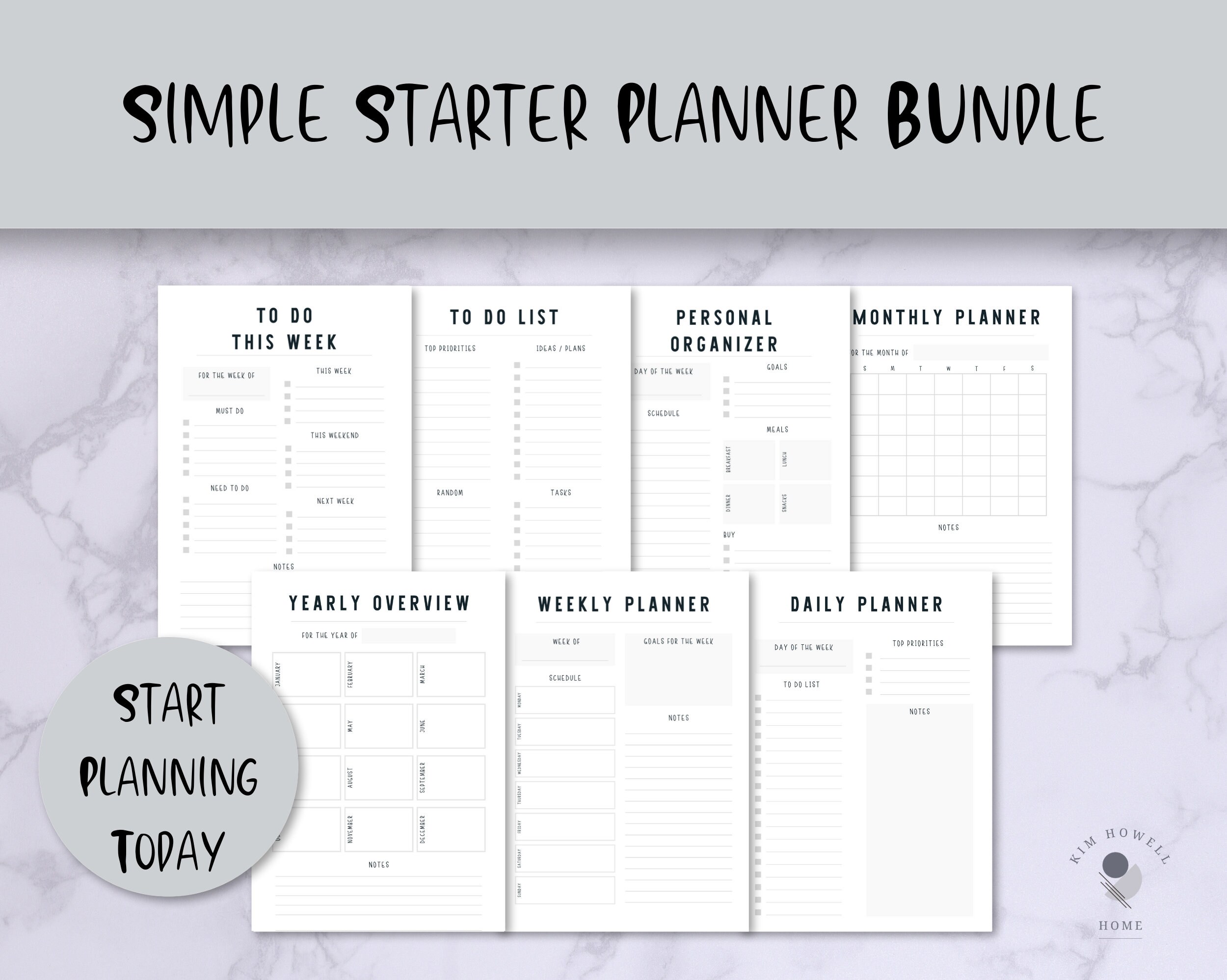 Simple Planner Printable Planner Bundle Weekly Planner - Etsy Australia
