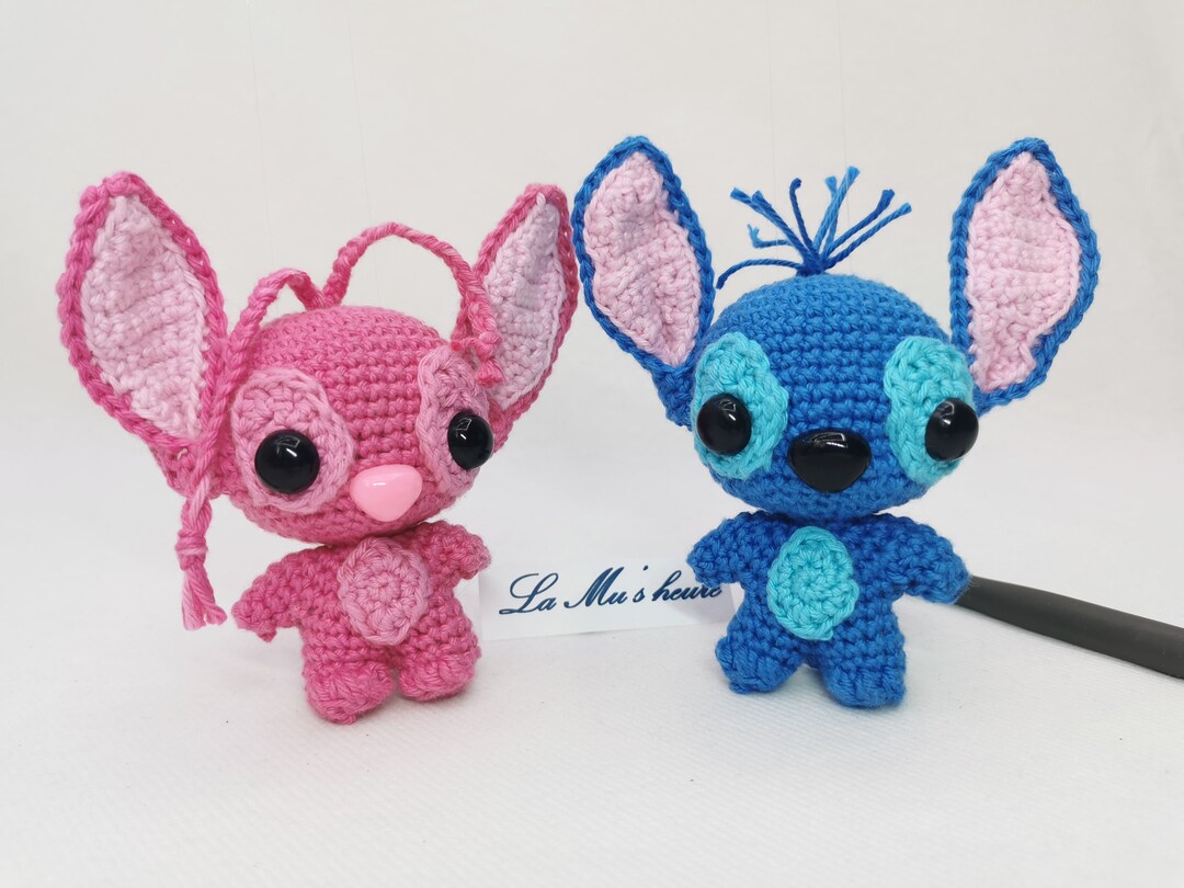 Stitch and Angel Amigurumi Kawaii Handmade Crochet - Etsy Denmark