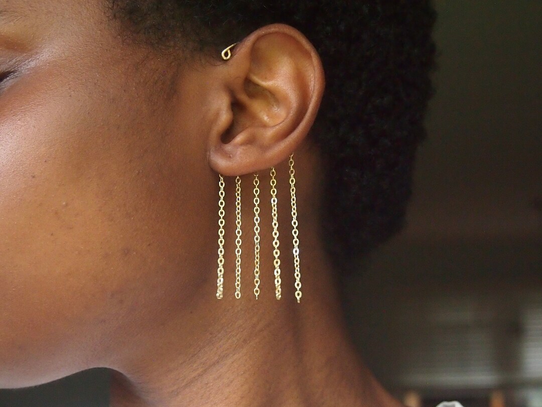 Chain Curtain Hooks (single or Pair) | Ear Cuff No Piercings Needed ...