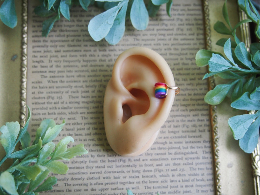 Rainbow Pride Flag Ear Cuff | Ear Cuff, No Piercings Needed, Ear ...