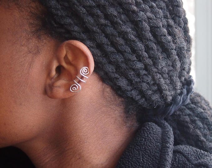 Silver Swirl Ear Cuff | Ear Cuff, No Piercings Needed, Ear Crawler ...