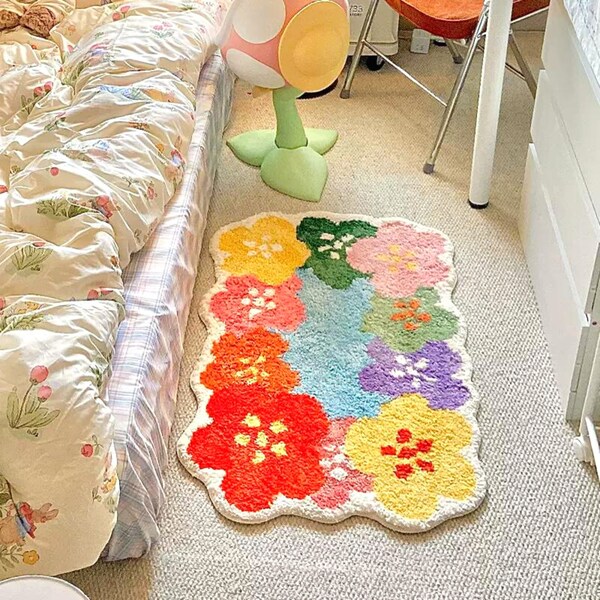 Rug With Flowers - Etsy