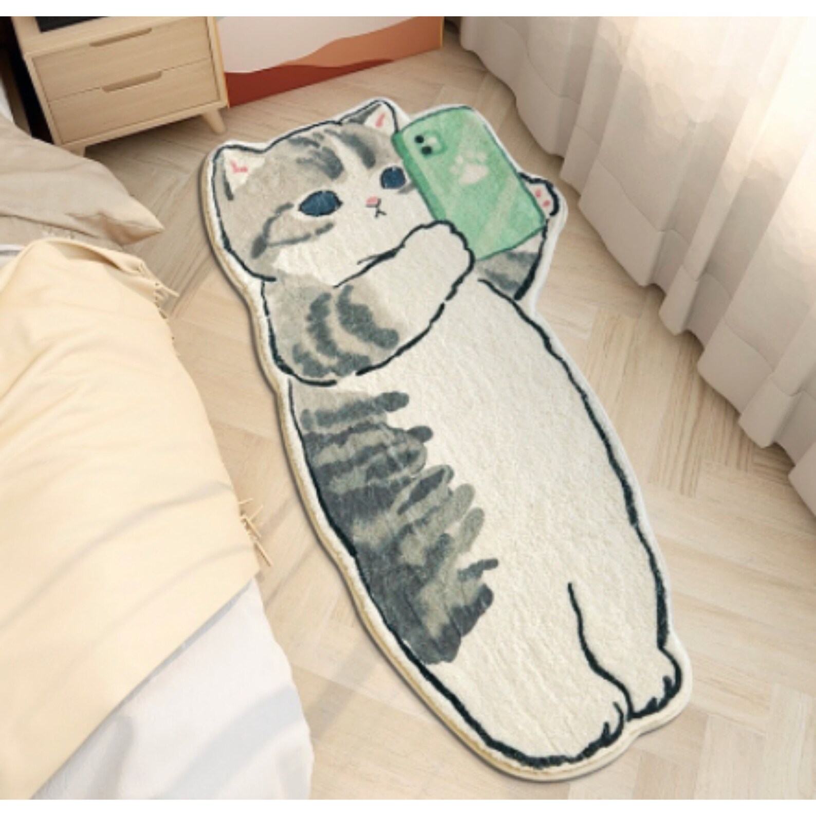 Super Cute Cat Shape Rug Kawaii Bride Cat Door Mat Cartoon - Etsy