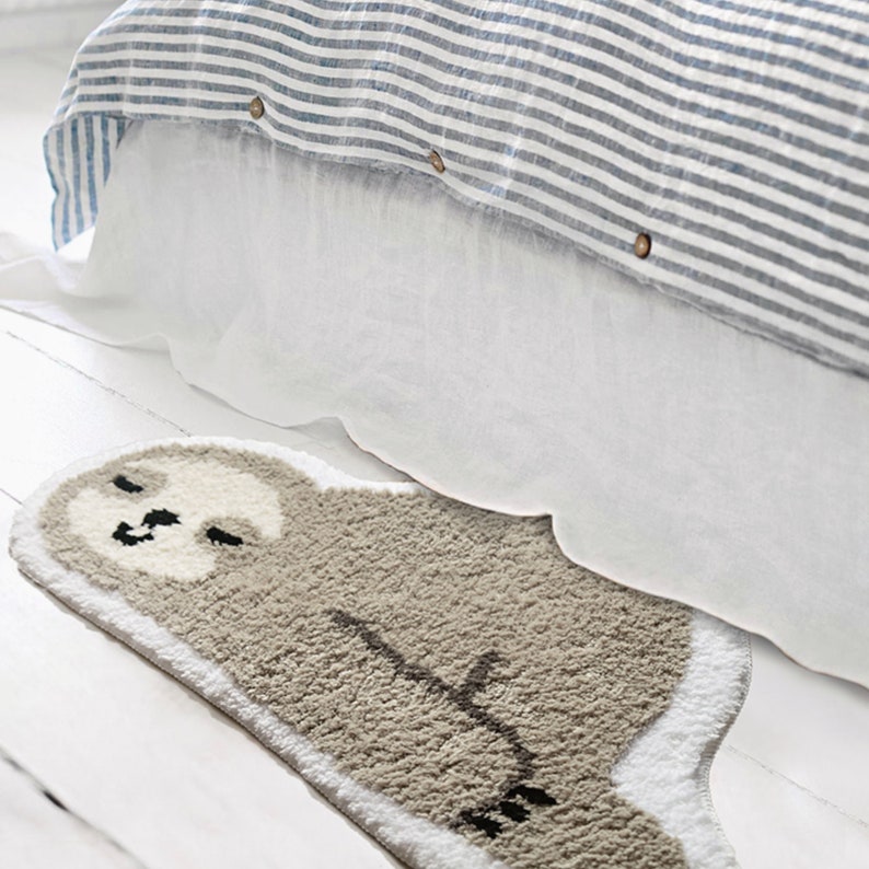 Super Cute Sleeping Sloth Rug Lazy Sloth Bath Mat Cartoon - Etsy