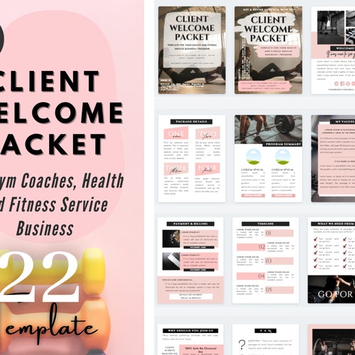 Fitness & Nutrition Client Welcome Pack Template Client | Etsy