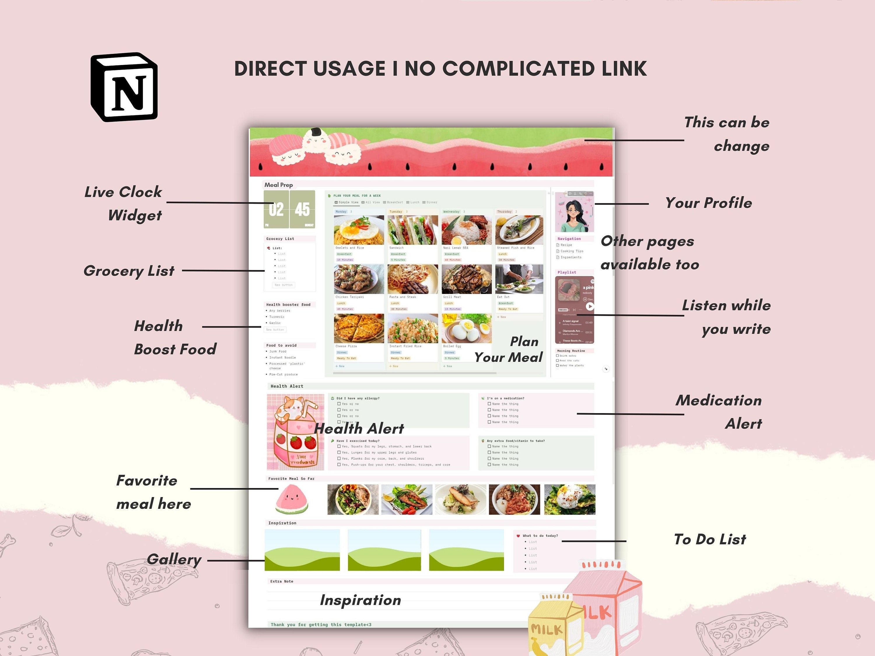 Notion Template Meal Prep Planner, Ultimate Weekly Meal Planning ...