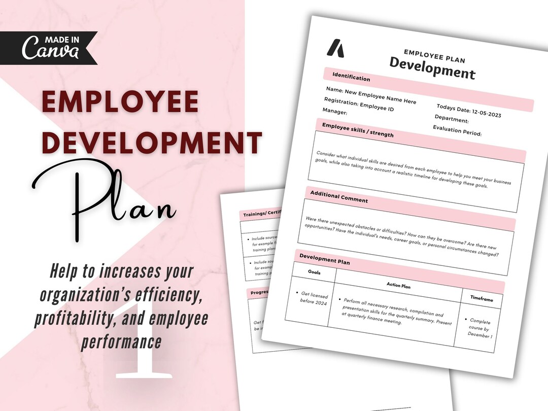 Employee Smart Goal Development Plan I Training Tracker, Personal ...