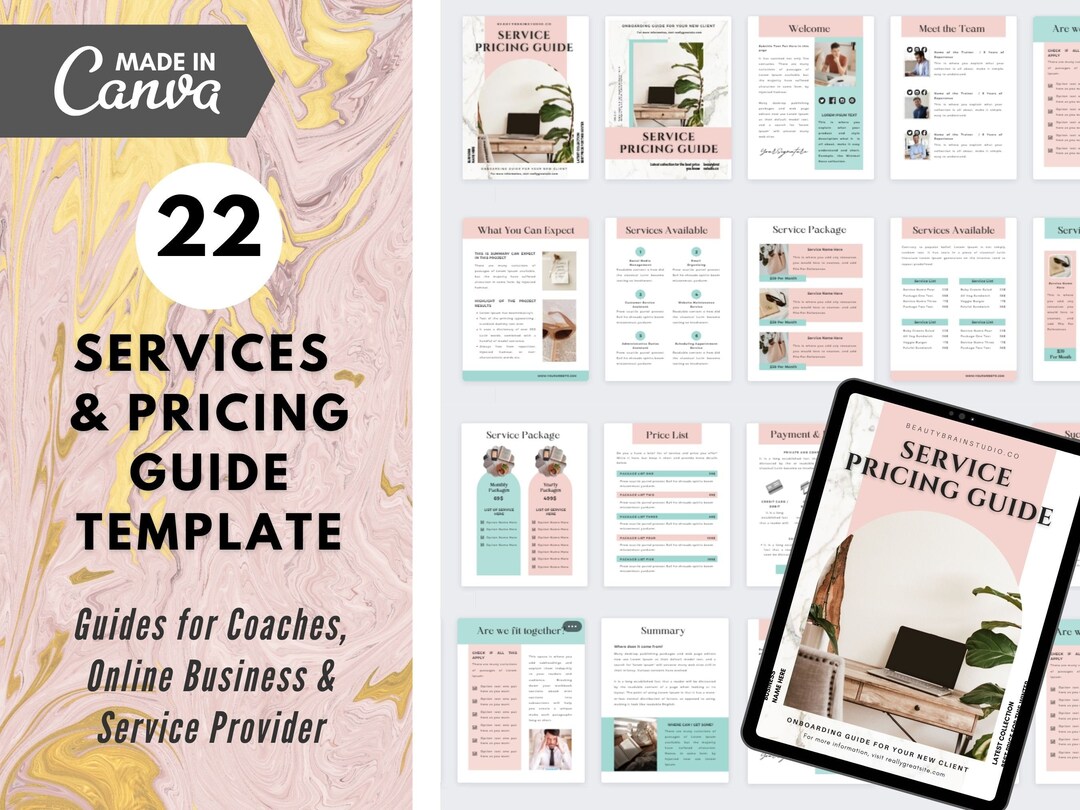 22 Service Provider Template, Coaching Client Pricing Guide, Welcome ...