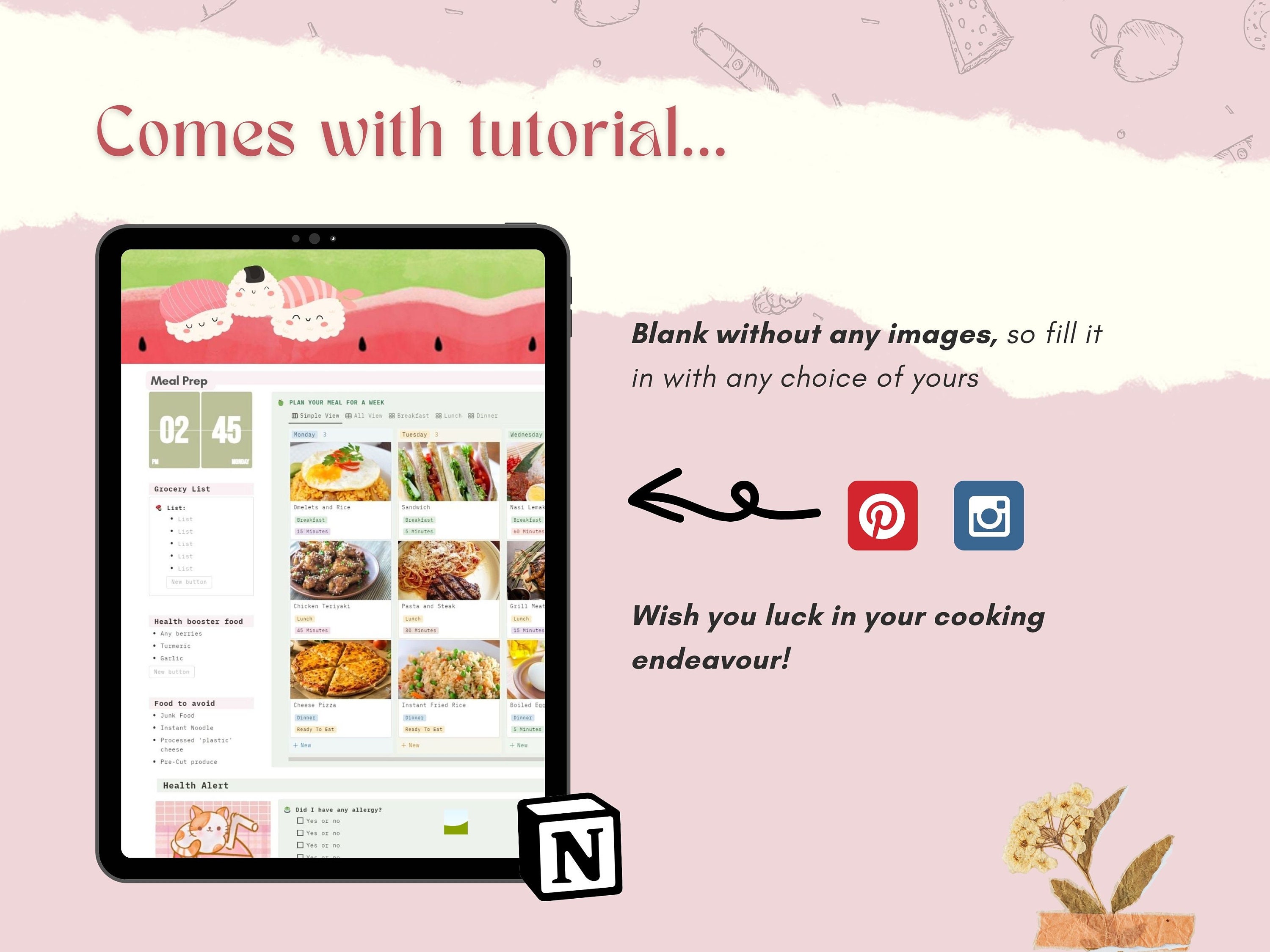Notion Template Meal Prep Planner, Ultimate Weekly Meal Planning ...
