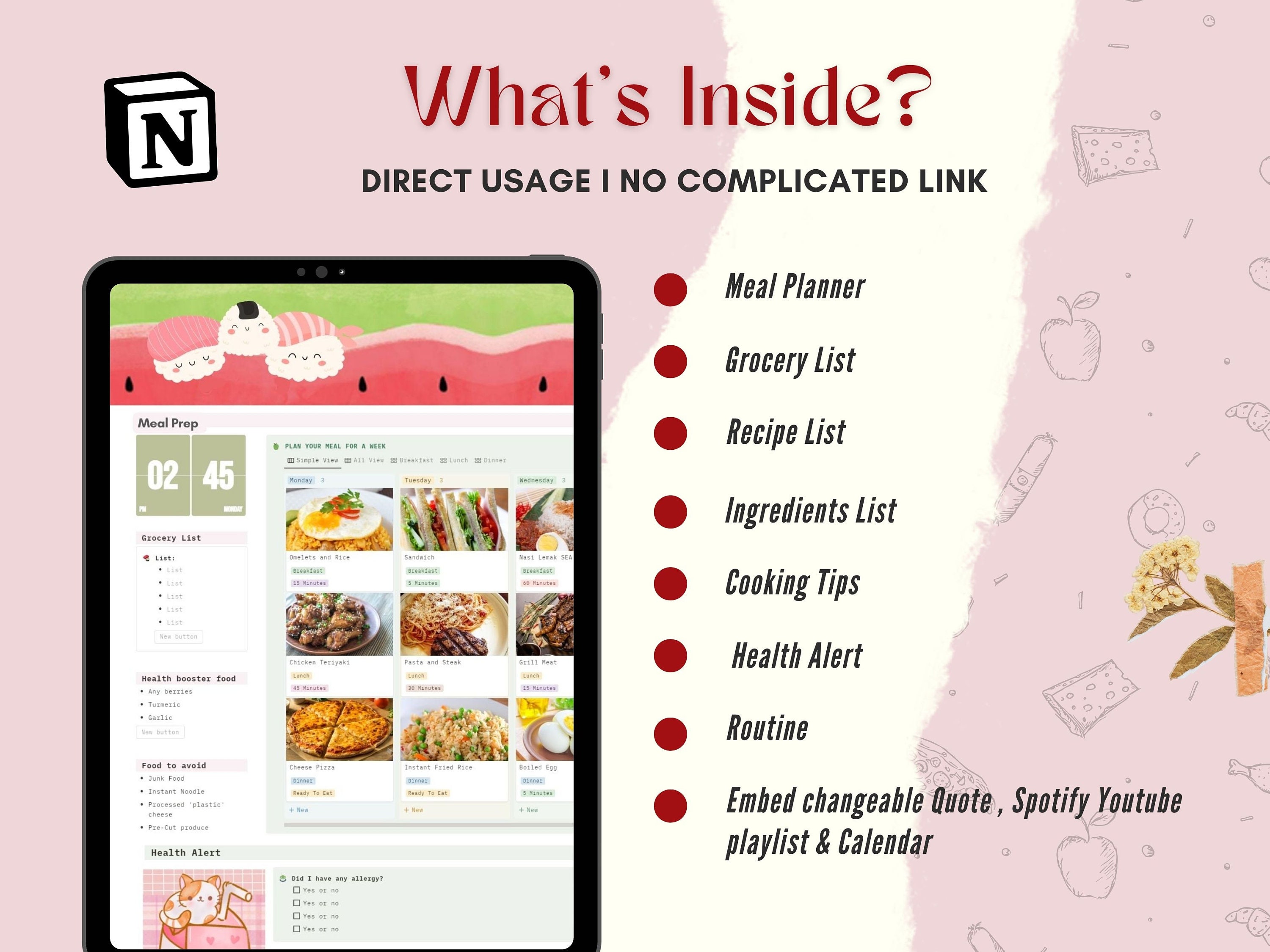 Notion Template Meal Prep Planner, Ultimate Weekly Meal Planning ...
