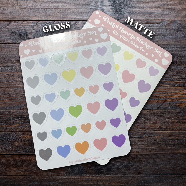 Smiley Face Pastel Hearts Sticker Sheet, Vinyl Heart Stickers, Heart ...