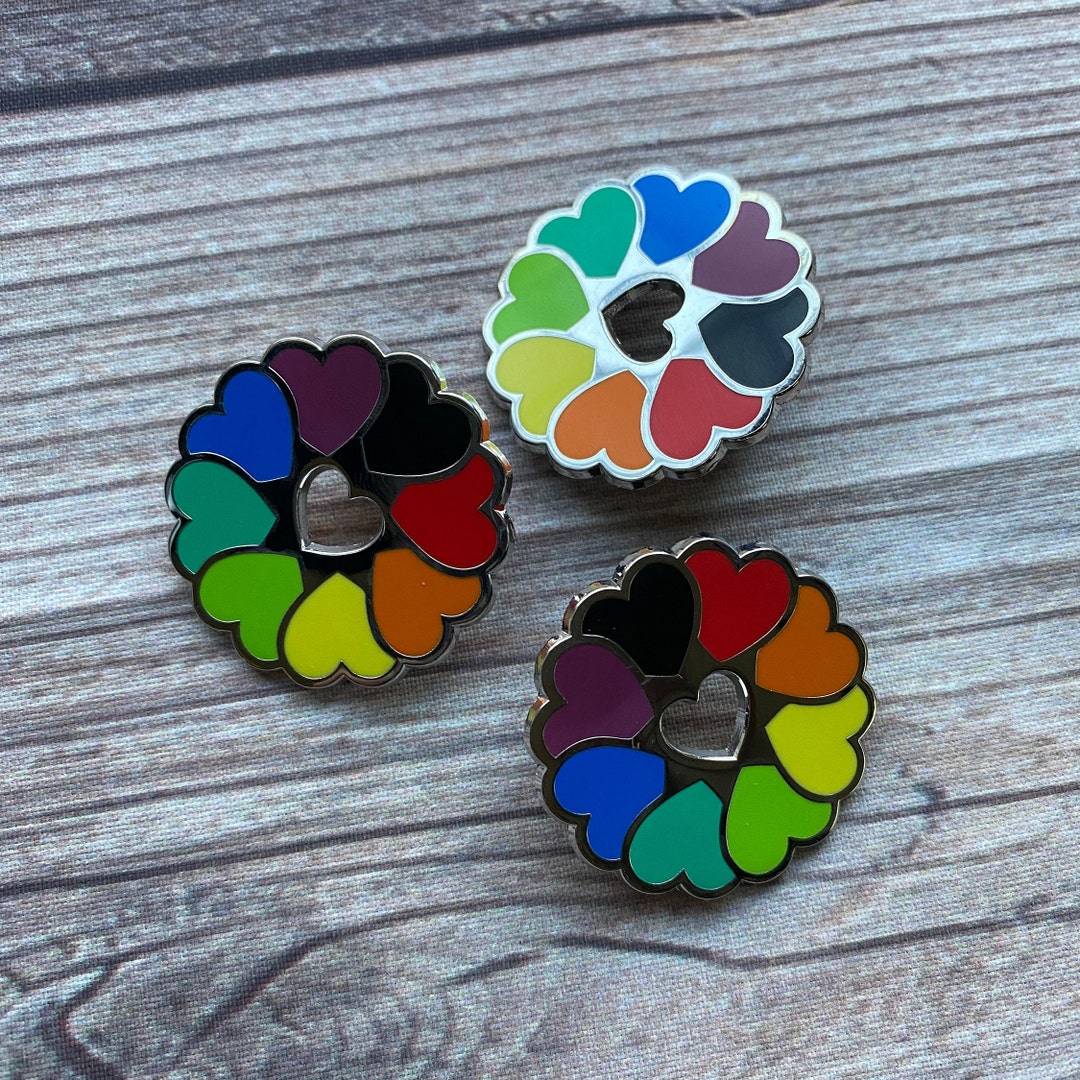 Rainbow Heart Hard Enamel Pin, Love the Rainbow Heart Pin - Etsy