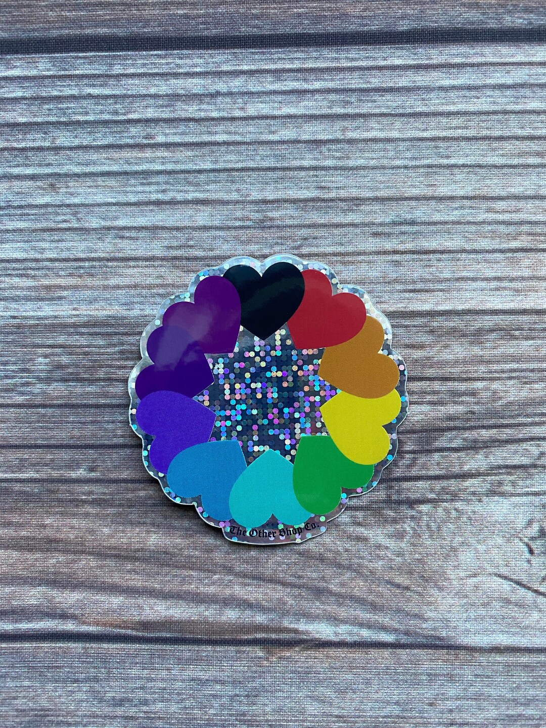 Glitter Rainbow Sticker, Heart Sticker - Etsy