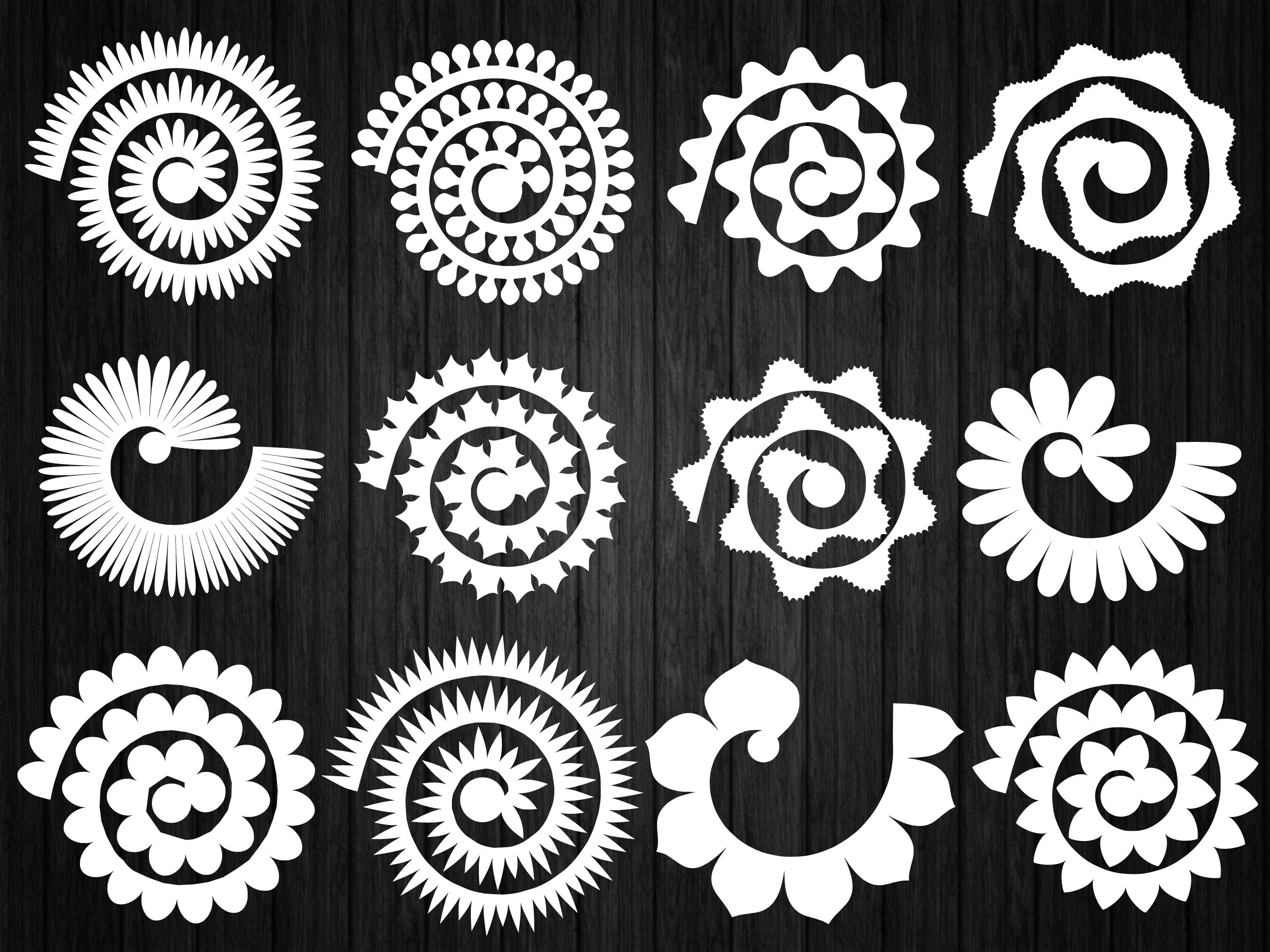 ROLLED FLOWER SVG rolled flower template rolled paper flower - Etsy México
