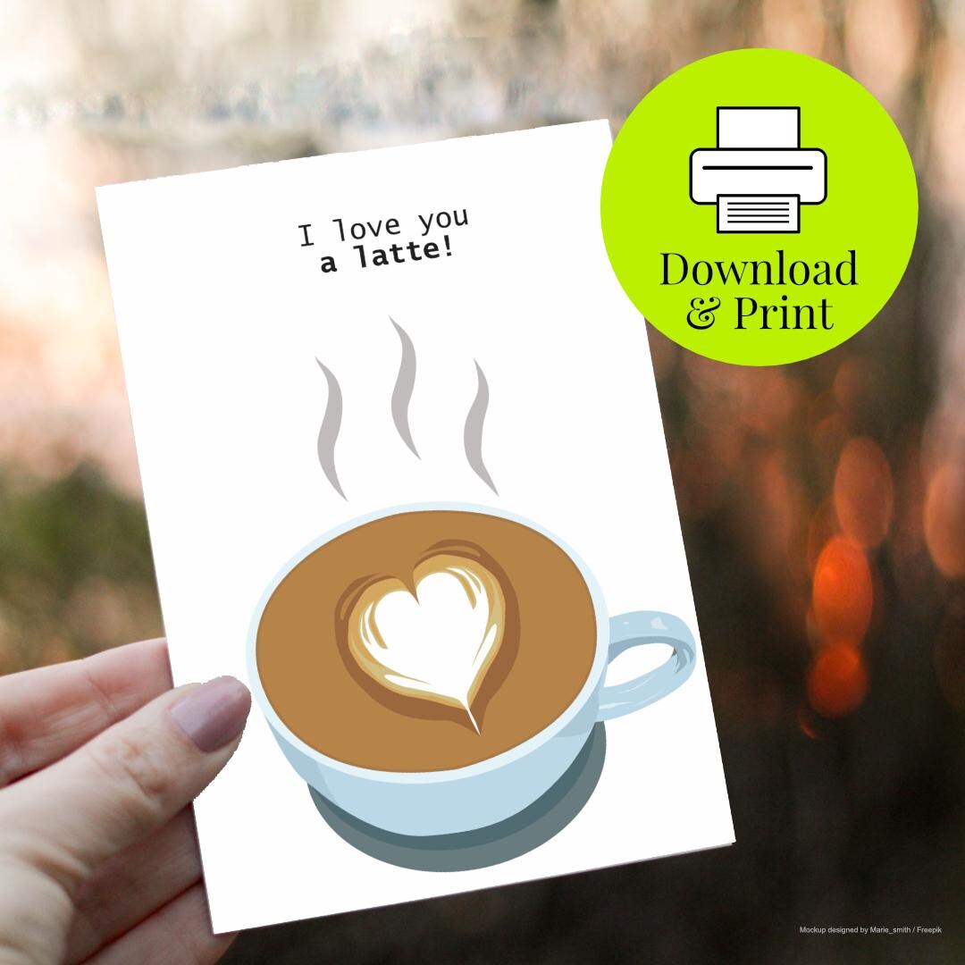 Coffee Theme Greeting Card, Mother's Day, Father's Day, Birthday Card ...
