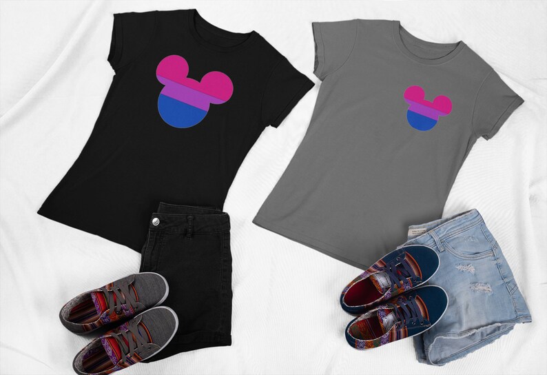 Mickey Mouse Head Bisexual Pride Flag Shirt / Disney Bisexual Pride ...