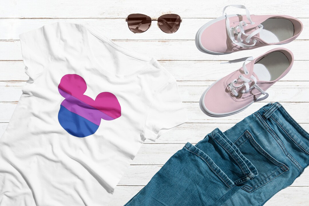 Mickey Mouse Head Bisexual Pride Flag Shirt / Disney Bisexual Pride ...
