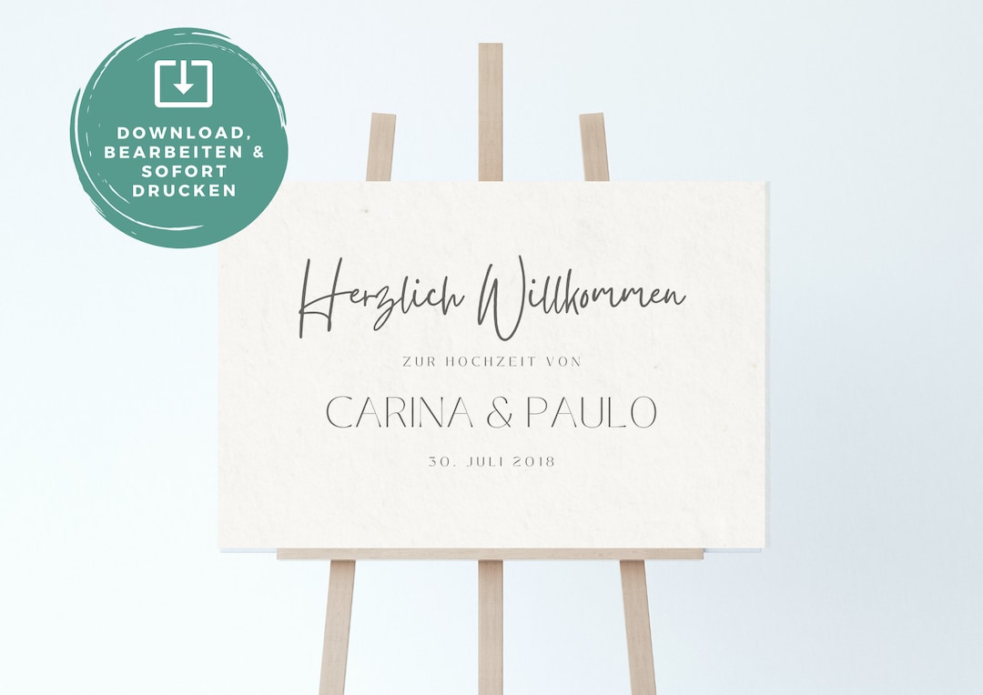 DIY Digital Wedding Sign "carina" to Print Yourself or Have It Printed ...