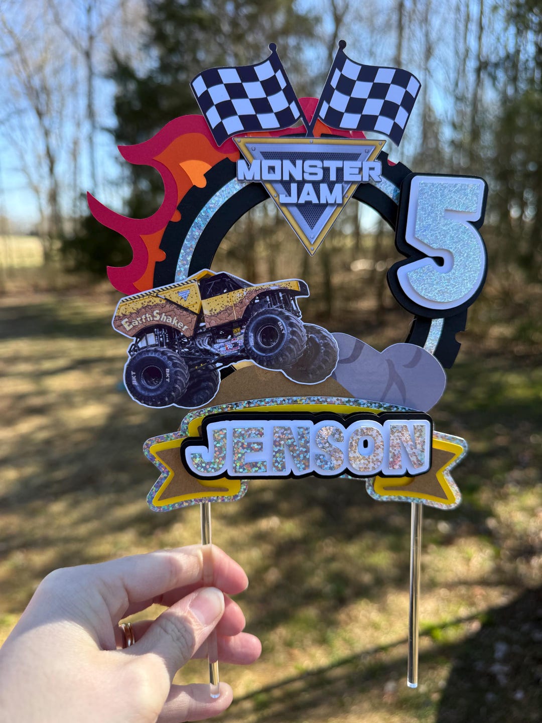 Monster Truck Cake Topper With Name and Age | Custom Racing Birthday ...