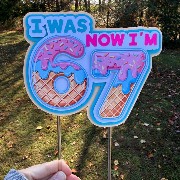 6 7 Birthday Cake Topper - Etsy
