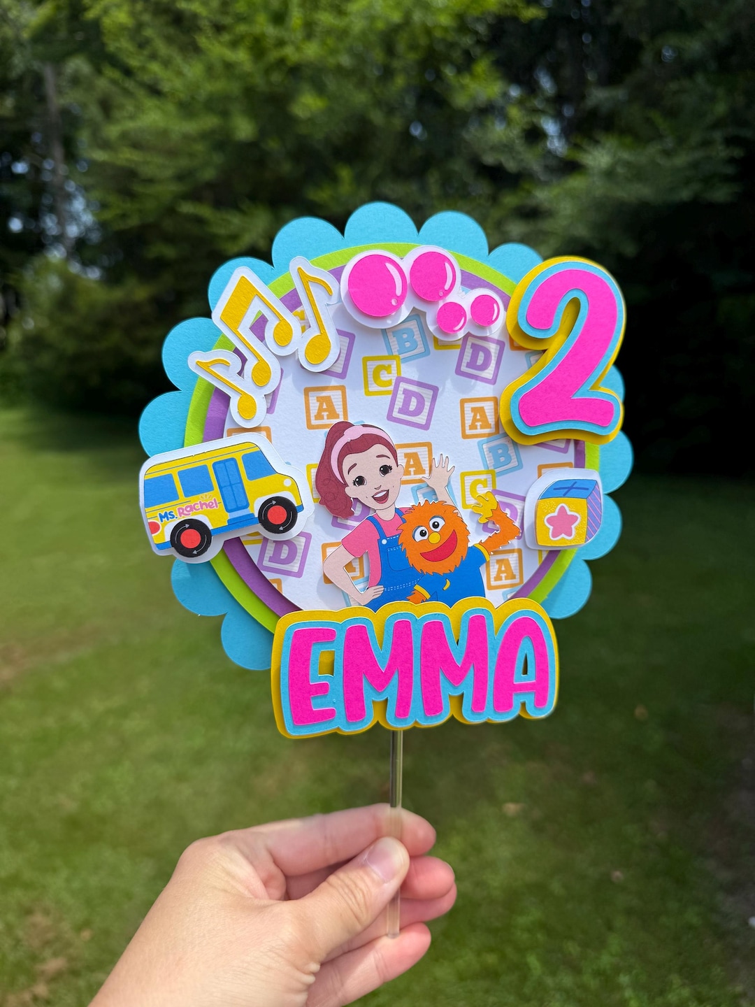 Ms Rachel Birthday Cake Topper, Preschool Party Decor, Custom 3D Name ...