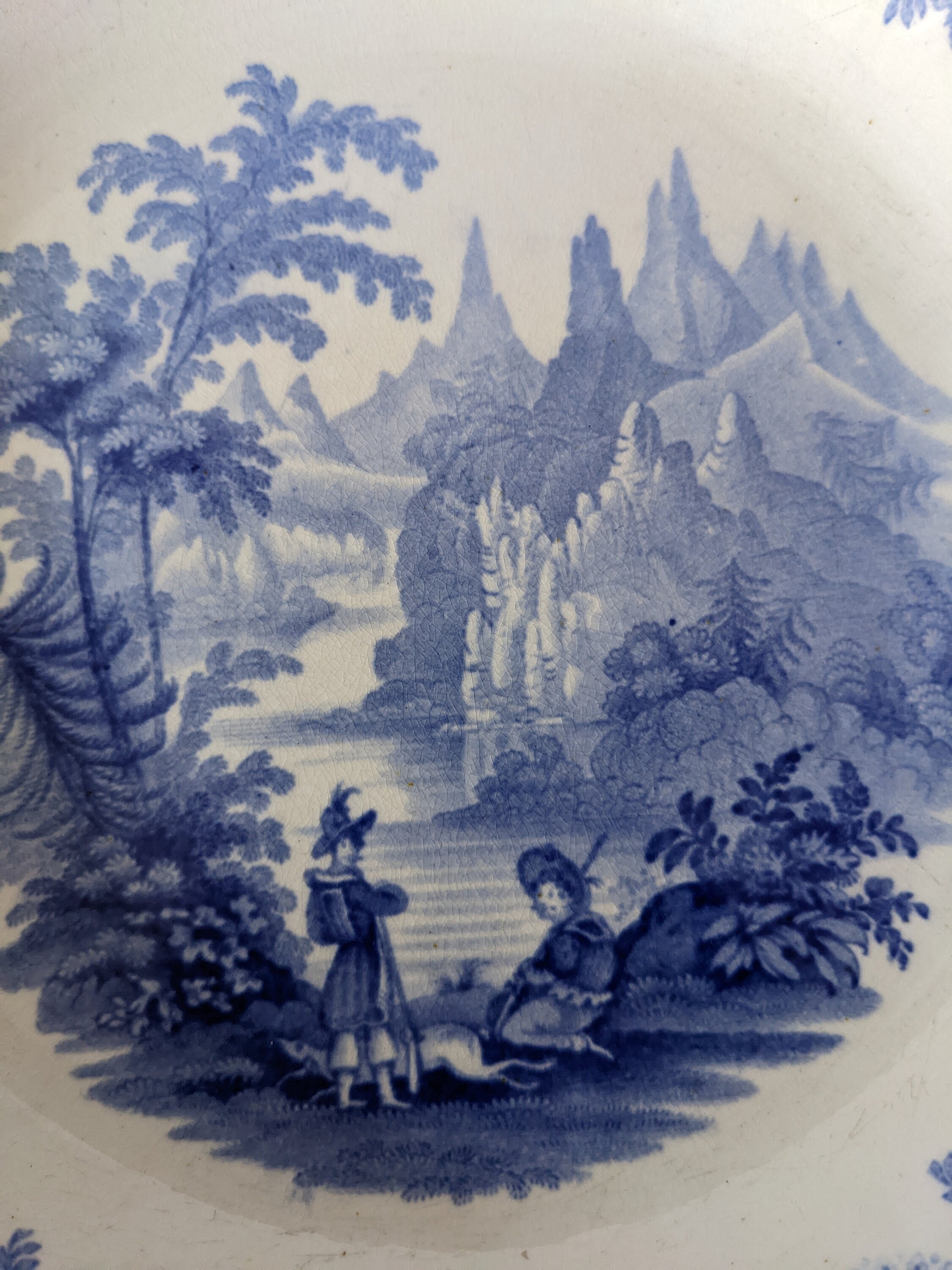 DAVENPORT Pottery_art Davenport Blue Plate_antique English Georgian ...