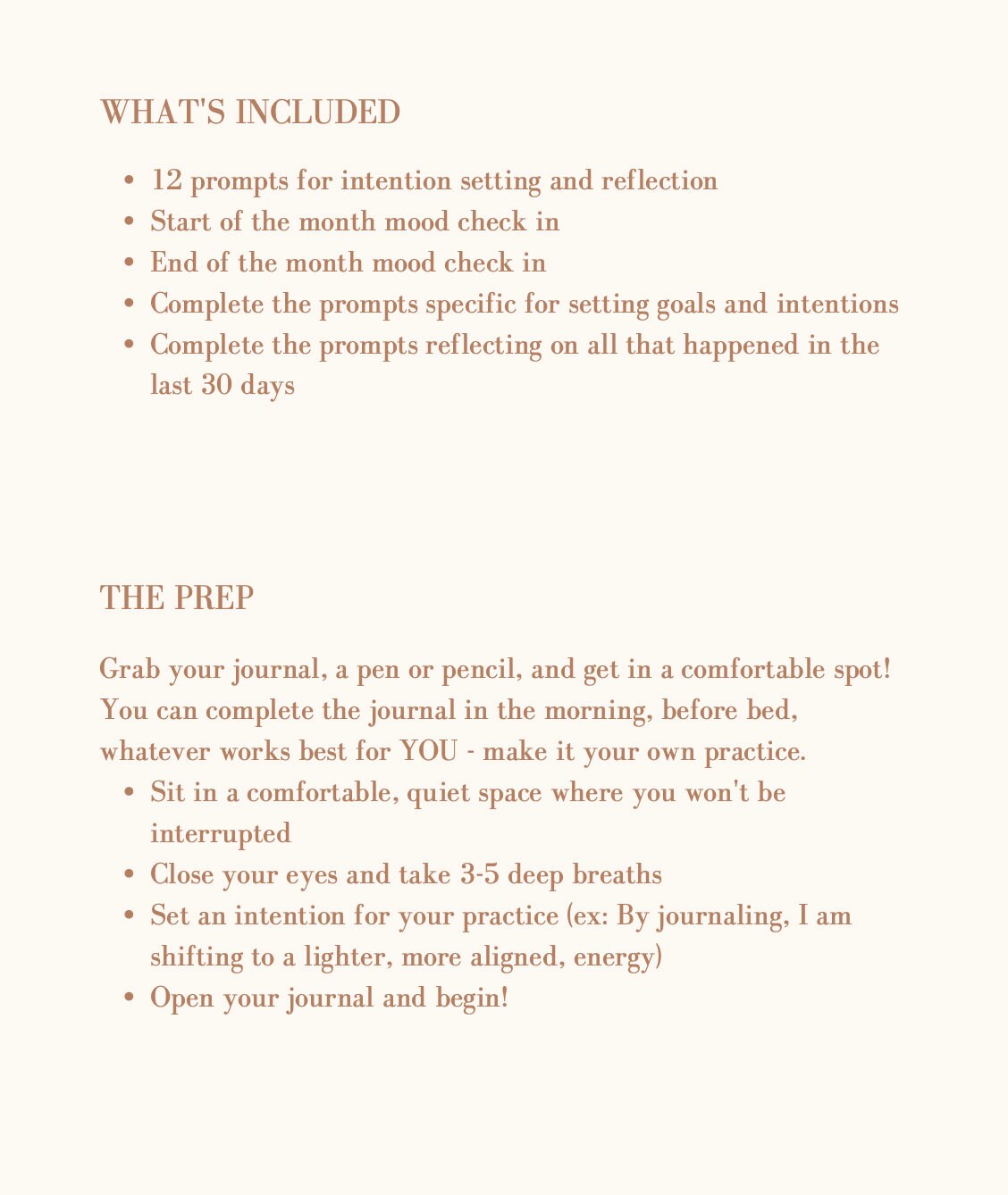 Monthly Journal Prompts for Intentions and Reflections - Etsy