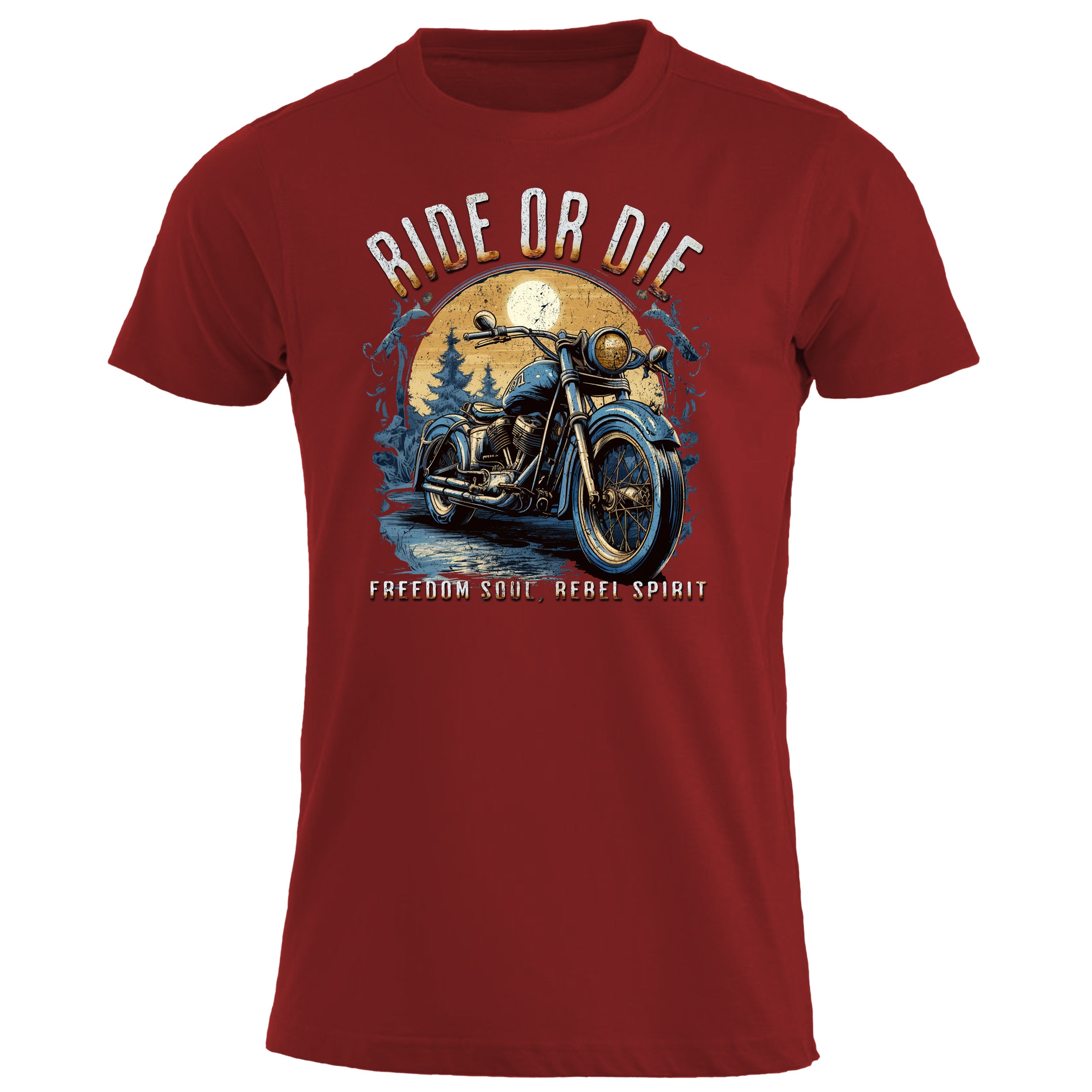 Ride or Die Freedom Soul Rebel Spirit T-shirt Motorbike Bike Chopper ...