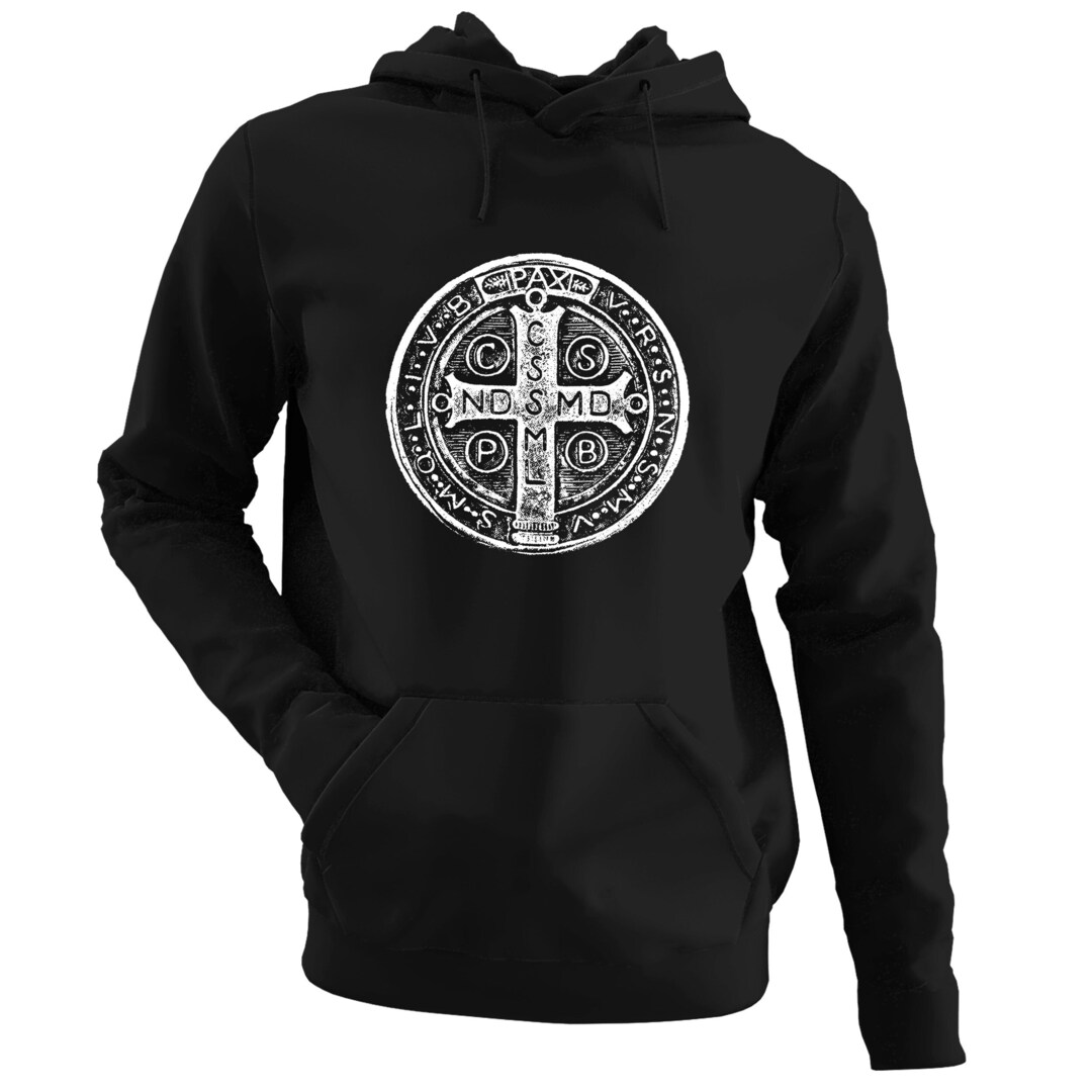 St Benedict Medal Hoodie Saint Benito Religious Christian Gifts for ...
