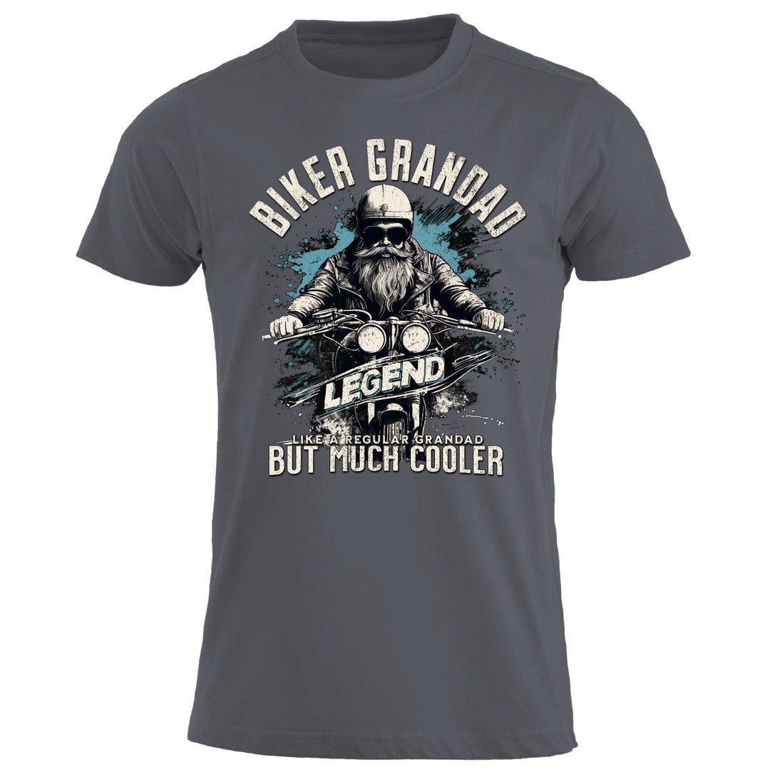 Biker Grandad Legend Blue Like Normal Dad but Much Cooler Motorcycle T-shirt Motorbike Bike ...