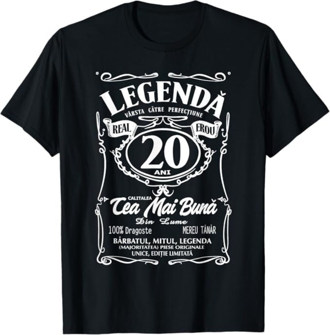Romania 20th Birthday T-shirt for Men | Funny20th Birthday Gift in Romanian Tshirt | Cadou ...