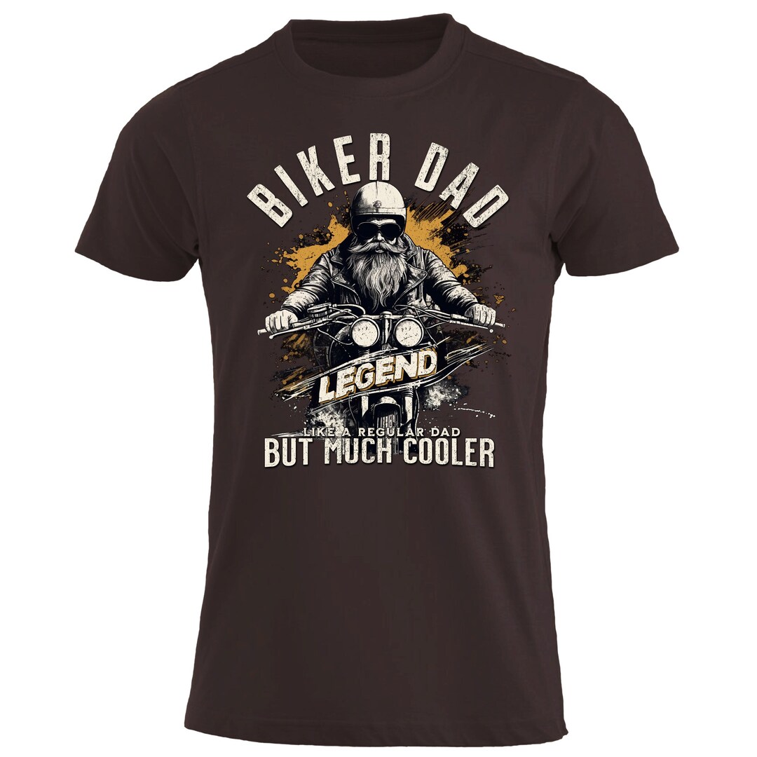 Biker Dad Legend Orange Like A Regular Dad but Much Cooler Motorcycle T ...