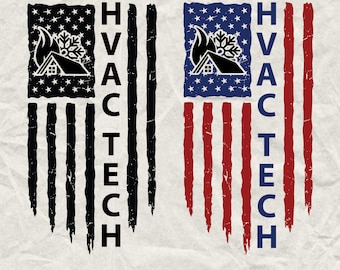 HVAC Tech American Flag SVG PNG: Patriotic Cut File - Etsy