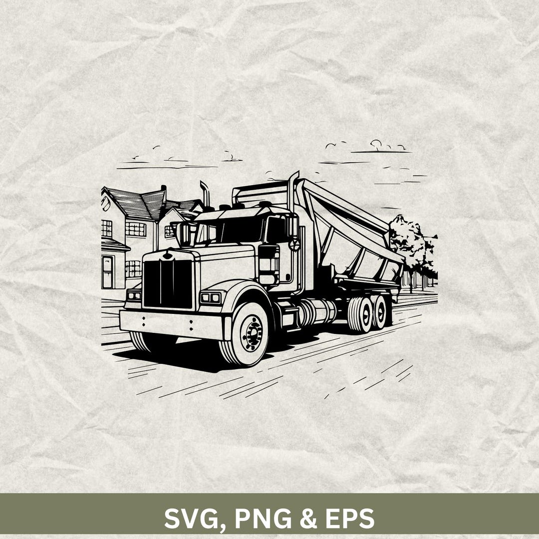 Dump Truck Silhouette SVG PNG EPS, Construction Vehicle Clipart, Heavy ...