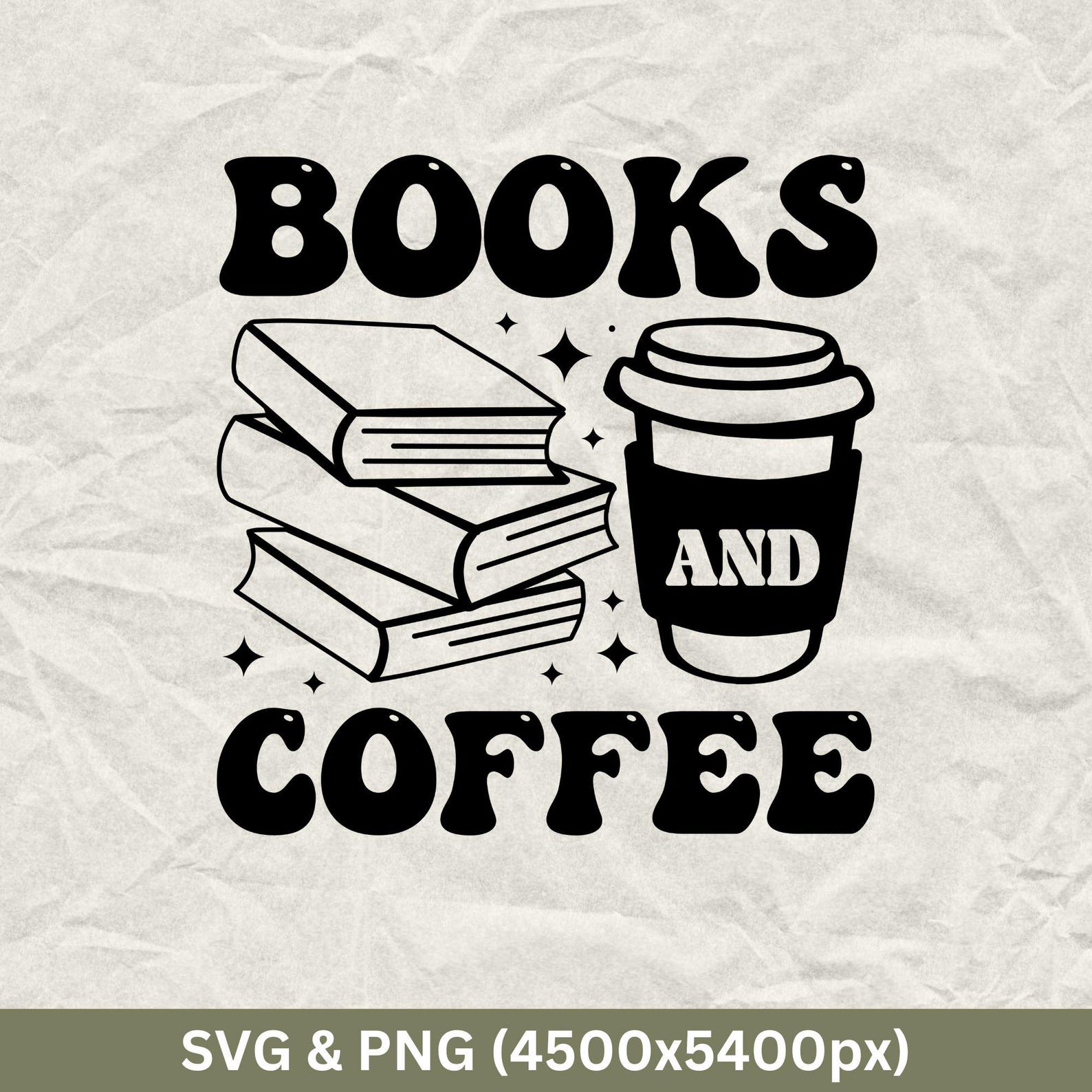 Books and Coffee SVG PNG: Reading Lover Design (digital Download) - Etsy