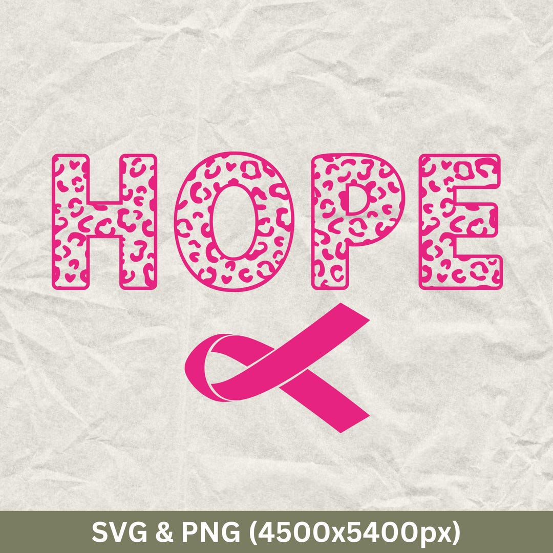 Hope Breast Cancer Awareness Ribbon SVG PNG (digital Download) - Etsy