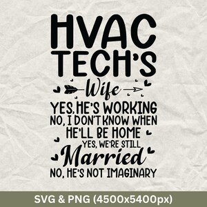 HVAC Technician Wife Svg Png, Heating Air Conditioning Svg, Hvac Tech ...