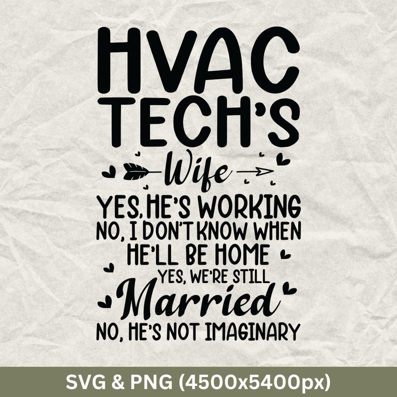 HVAC Technician Wife Svg Png, Heating Air Conditioning Svg, Hvac Tech ...