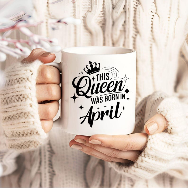 This Queen Was Born in April, April Birthday Shirts, Funny Birthday ...
