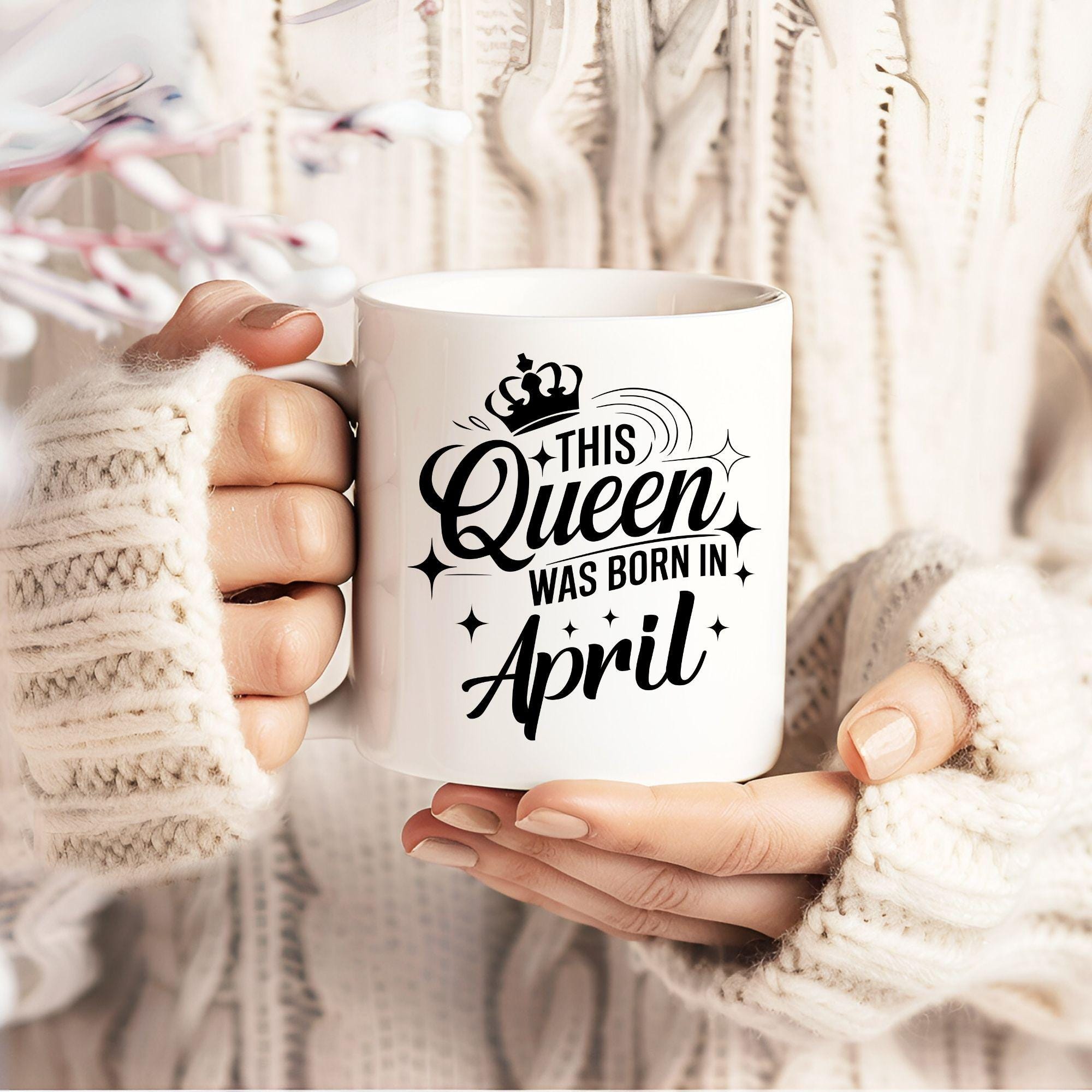 This Queen Was Born in April, April Birthday Shirts, Funny Birthday ...
