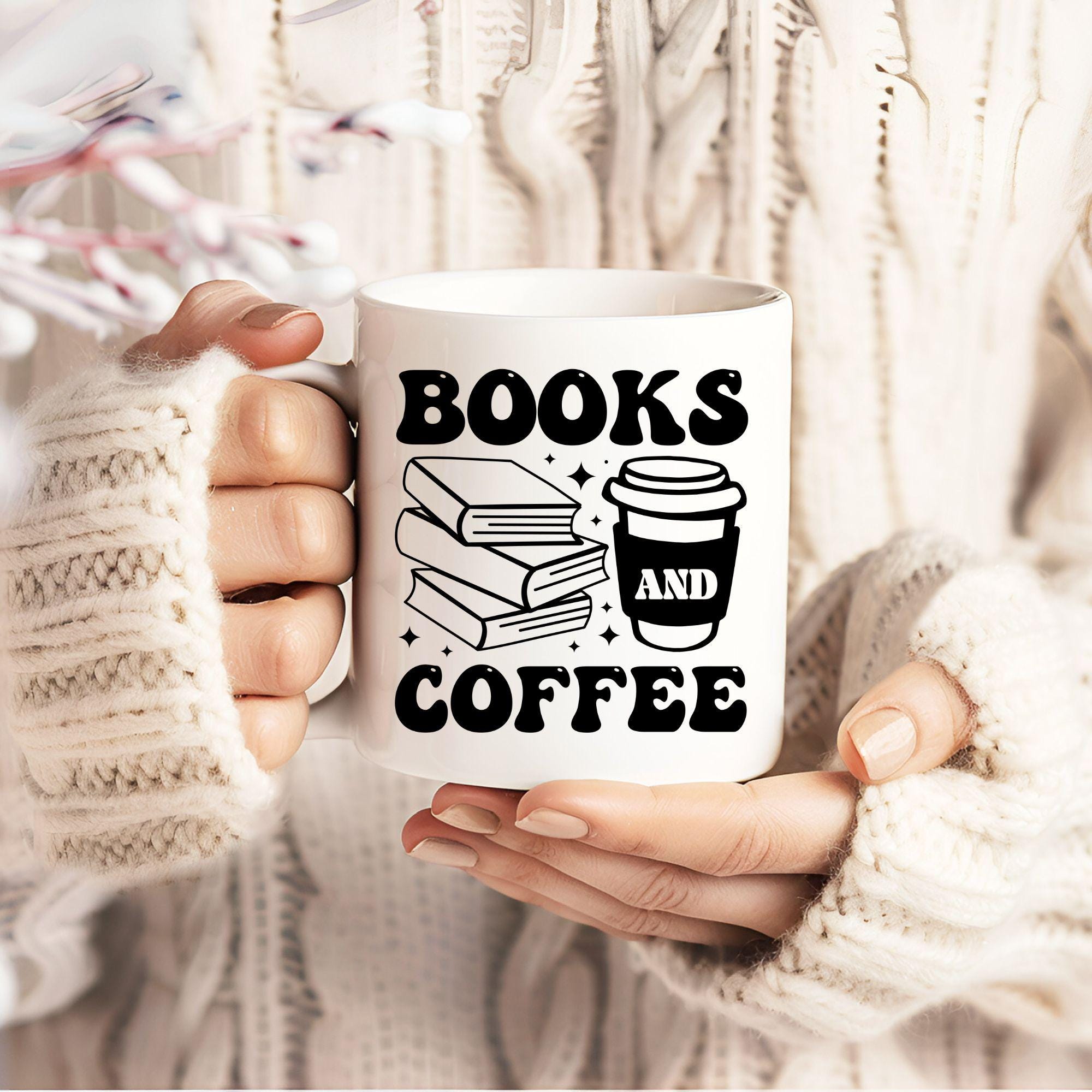 Books and Coffee SVG PNG: Reading Lover Design (digital Download) - Etsy