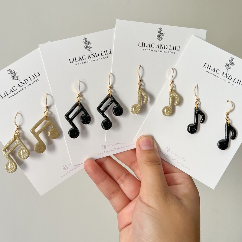 Music Note Earrings - Etsy