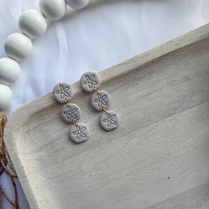 Sand Dollar Earring Sand Dollar Dangles Polymer Clay - Etsy