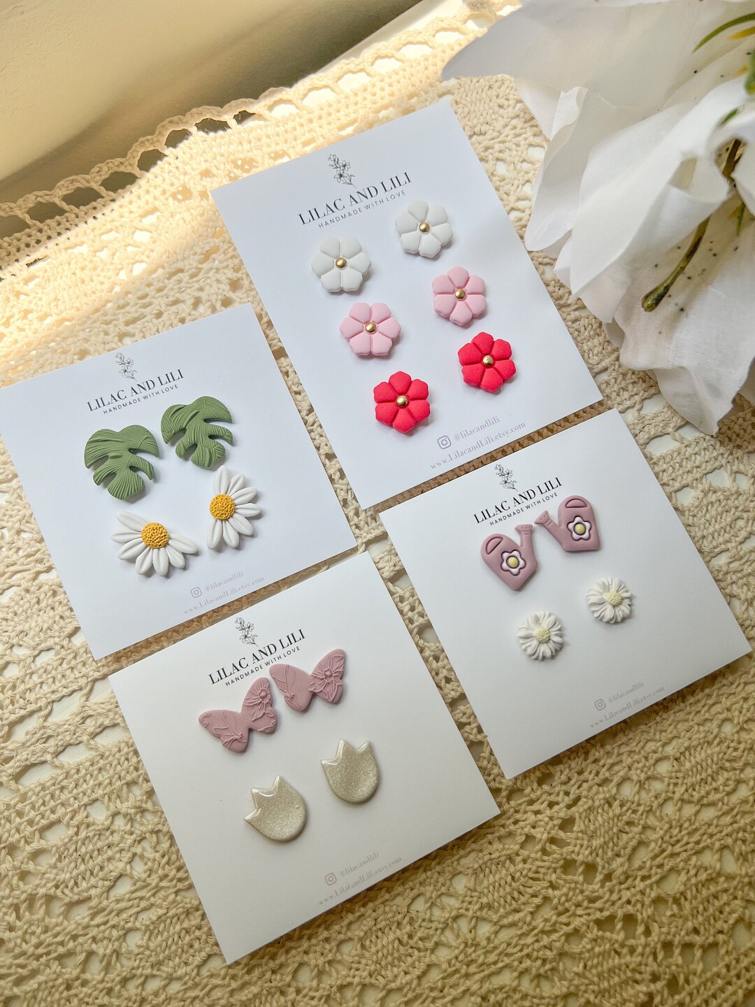 Clay Studs Earrings| Clay Stud Sets| Gifts for Her| Spring Studs ...