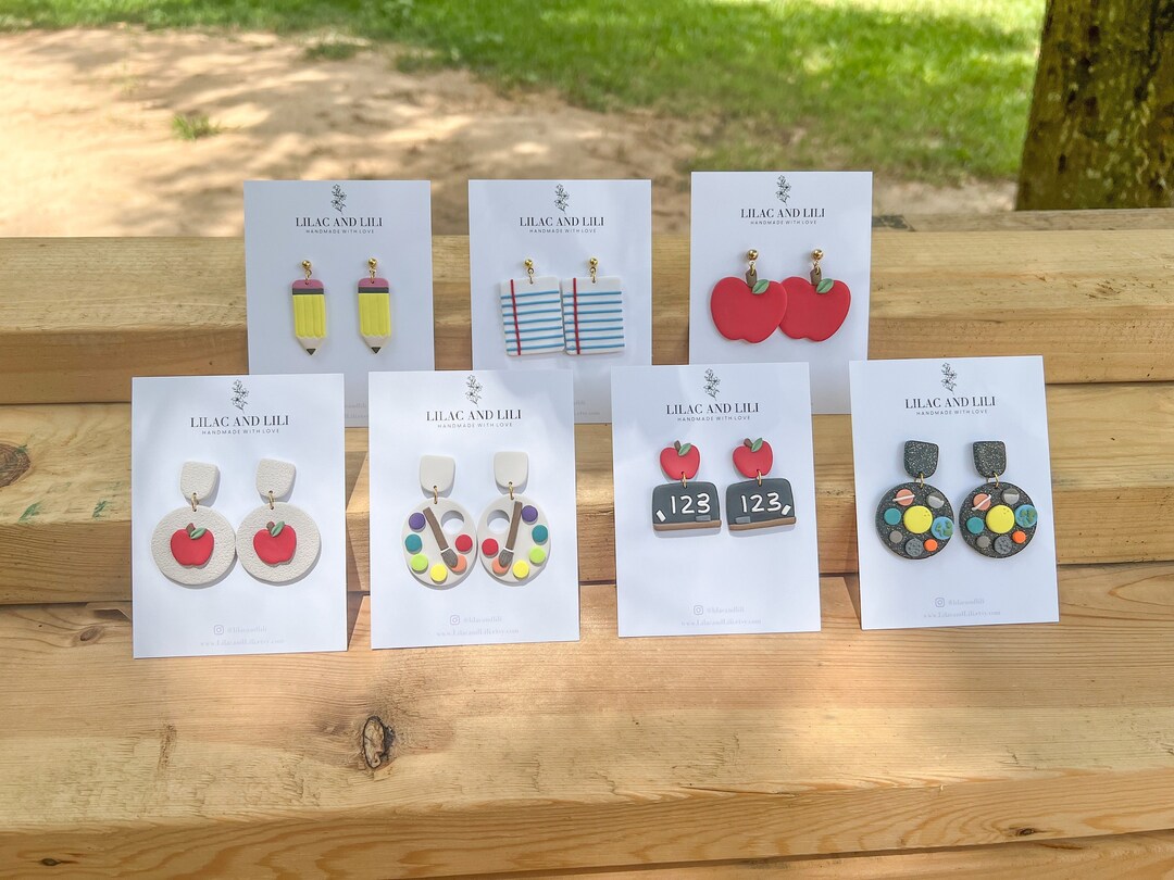 Back to School Earrings| Clay Earrings| Teacher Appreciation| Teacher ...