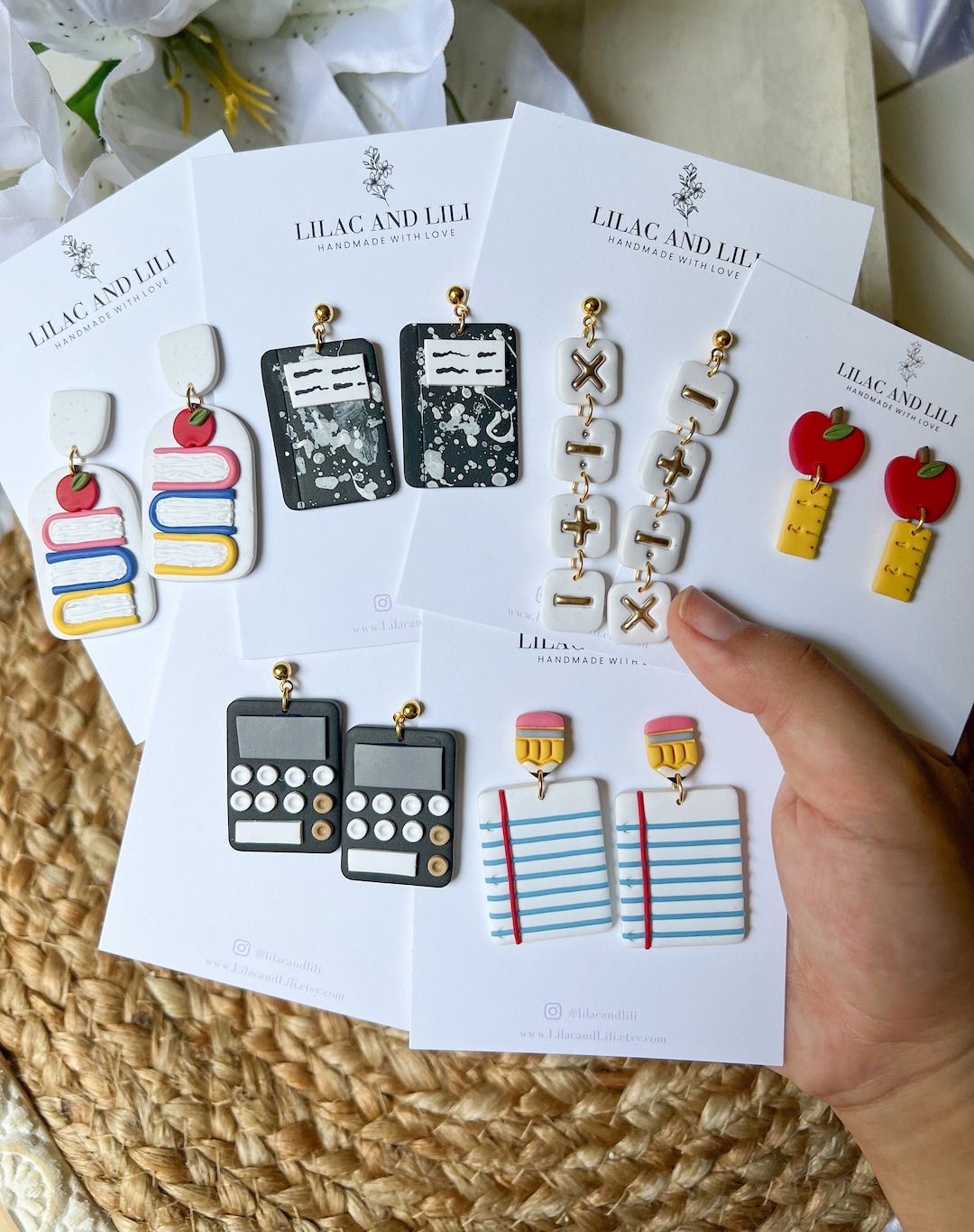 Back to School Earrings| Clay Earrings| Teacher Gift| Teacher ...