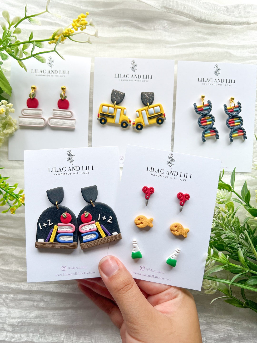 School Clay Earrings| Teacher Gift Earrings| DNA Earrings| Science ...