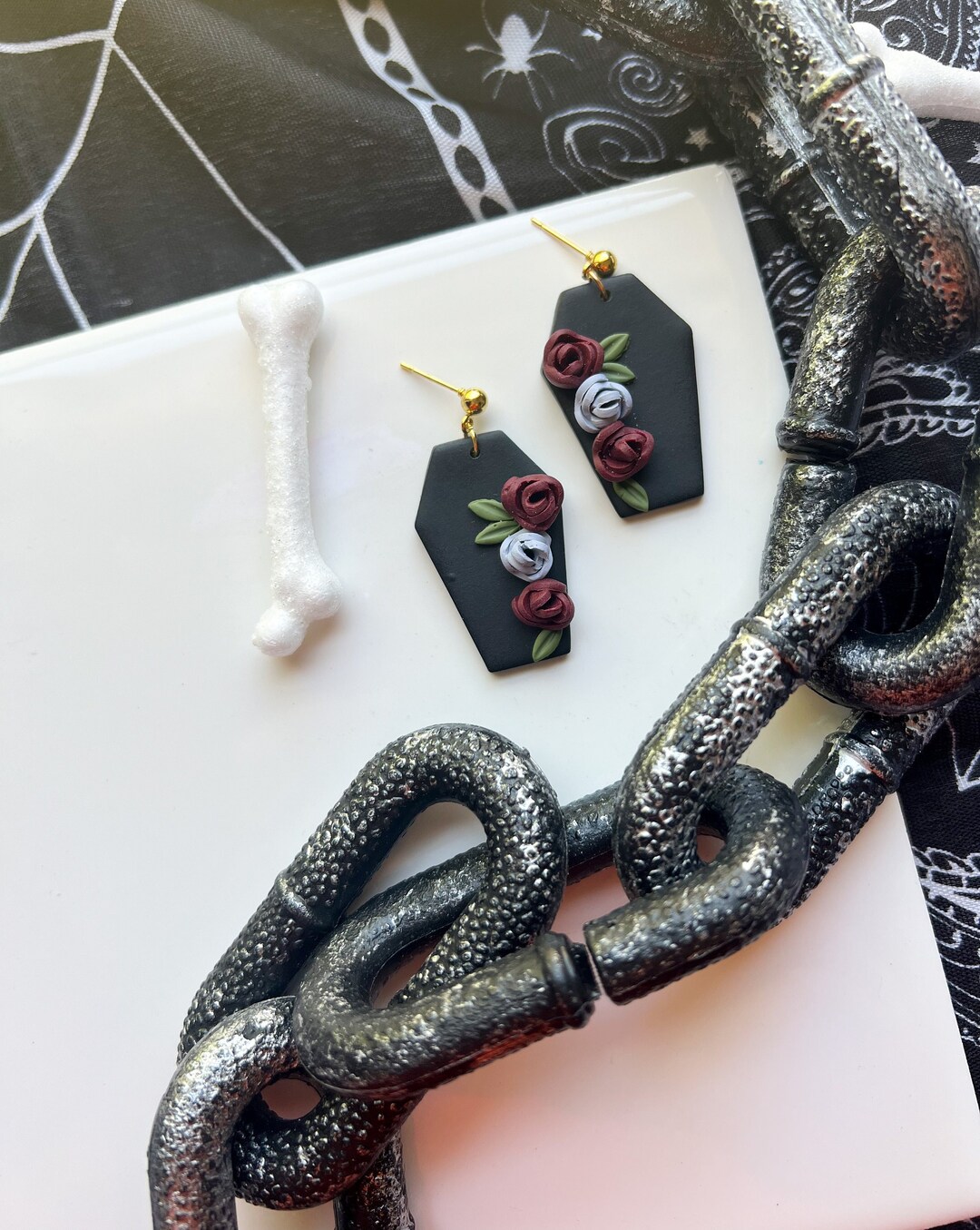 Coffin Earrings| Halloween Earrings| Handmade Earrings| Clay Earrings ...