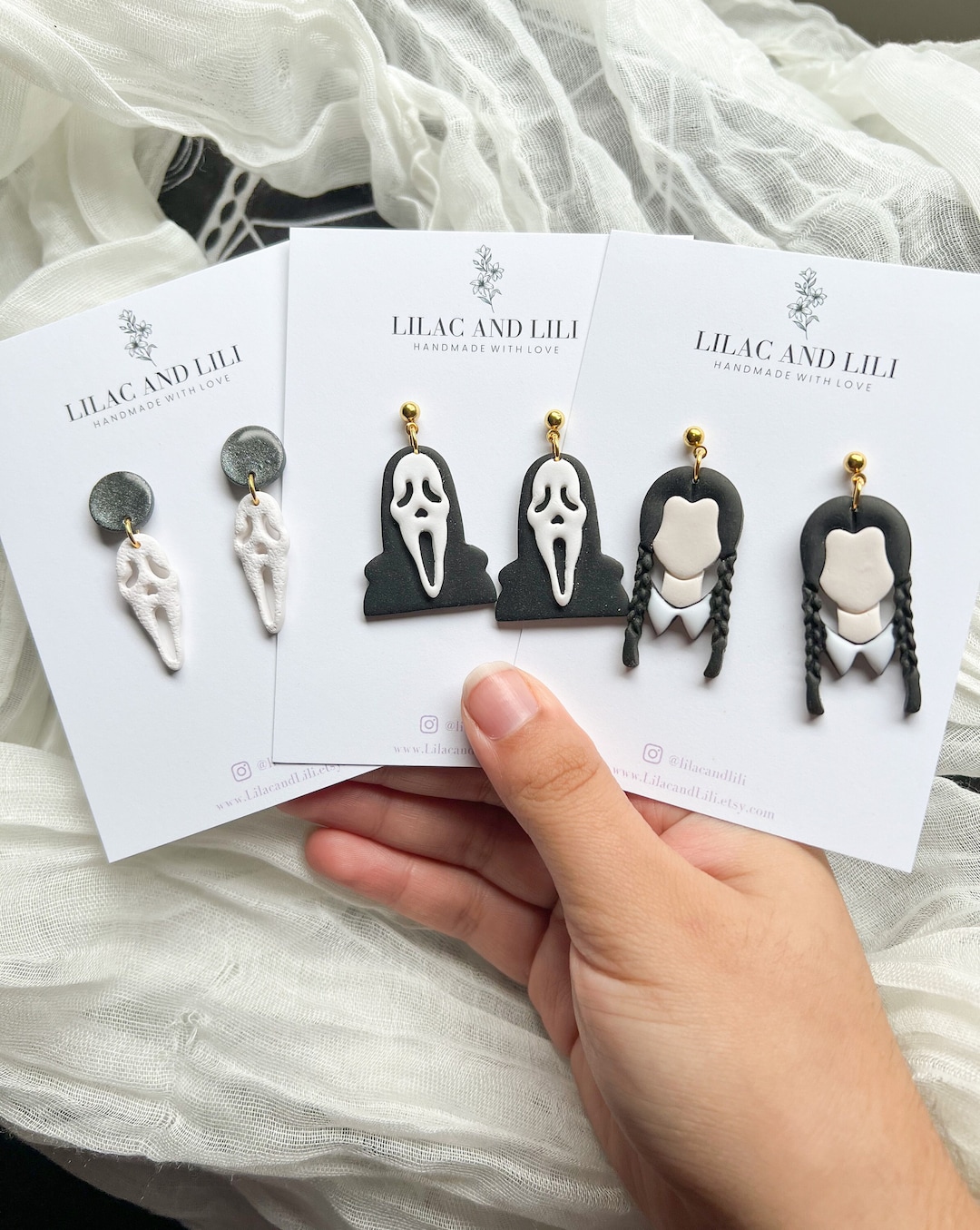 Halloween Earrings| Wednesday Addams Earrings| Scream Earrings| Scream ...